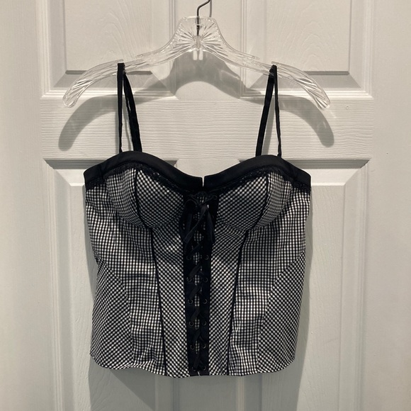 bebe | Tops | Brand New Black And White Checkered Corset | Poshmark